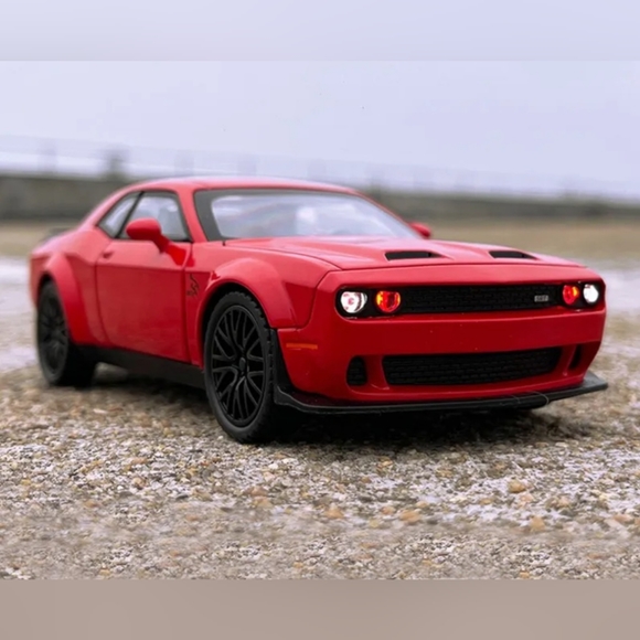 Other | Diecast 132 Dodge Challenger Red Hellcat Red Eye Car Doors ...
